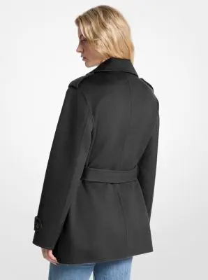 Michael Kors Wool-blend Belted Wrap Coat - Black
