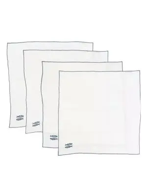 THE CONRAN SHOP Embroidered-fish Napkins - White