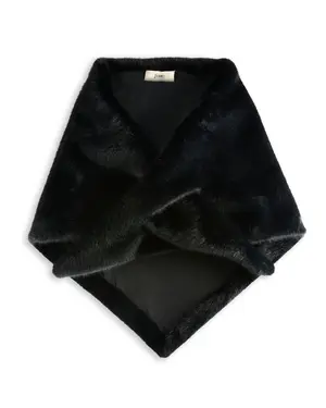 Herno Faux Fur Triangle Foulard - Black