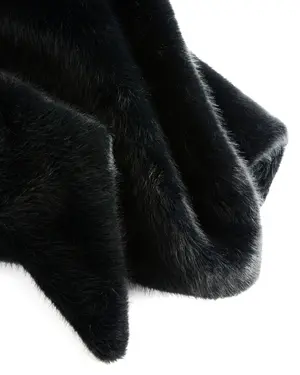 Herno Faux Fur Triangle Foulard - Black