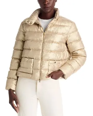 Herno Metallic Quilted Bomber Jacket