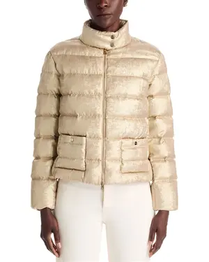 Herno Metallic Quilted Bomber Jacket