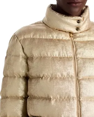 Herno Metallic Quilted Bomber Jacket