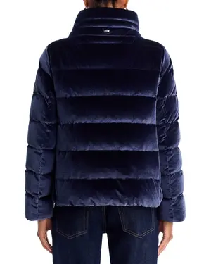 Herno Velvet Quilted Short Jacket - Blue Navy