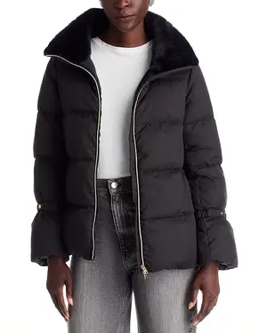 Herno Quilted Down Jacket With Faux Fur Collar