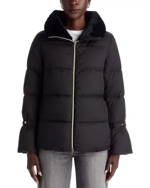 Herno Quilted Down Jacket With Faux Fur Collar