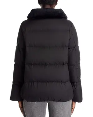 Herno Quilted Down Jacket With Faux Fur Collar
