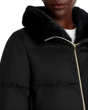 Herno Quilted Down Jacket With Faux Fur Collar