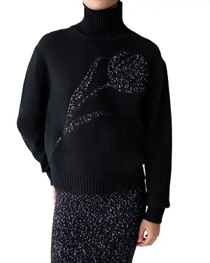 Carolina Herrera Sequined Knit Pencil Skirt