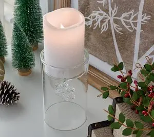 LIGHTSCAPES As Is 2-way Flameless Candle W/ Ornament Candle - One-color