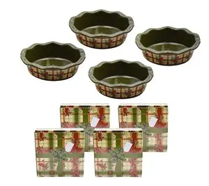 TEMP-TATIONS As Is Seasonal Set Of 4 Mini Pie Plates - One-color