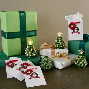 MR. CHRISTMAS As Is Set Of 4 Mini Nostalgic Tree Ornaments - One-color
