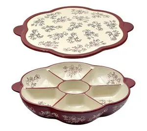 TEMP-TATIONS As Is Floral Lace Nostalgic 2-pc Bake Set - One-color