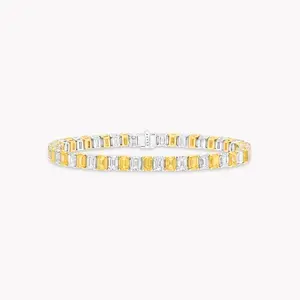 Graff Emerald Cut Diamond Bracelet - White Gold And Yellow Gold