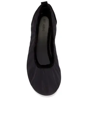 ST. AGNI Satin Ballet Flat - Black