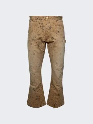 SAINT MXXXXXX X Dr. Woo Double Knee Pants - Beige
