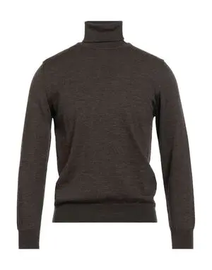 ANDREA FENZI Merino Wool Turtleneck Sweater - Brown