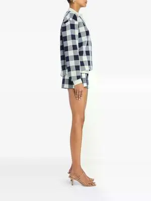 SEROYA Nello Gingham-check Drawstring Shorts