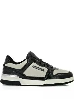 PLEIN SPORT Crocodile-effect Panel Sneakers - Black