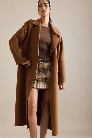 Anthropologie Double-faced Wool Blend Coat Jacket - Camel