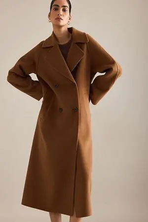 Anthropologie Double-faced Wool Blend Coat Jacket - Camel