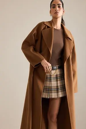 Anthropologie Double-faced Wool Blend Coat Jacket - Camel