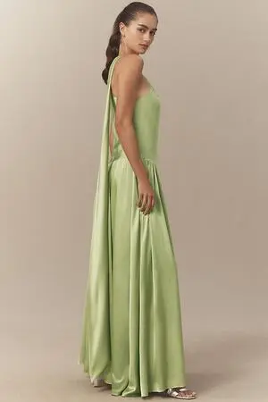 chinese dress ladies Caira Chiffon Scarf Maxi Dress / Sage | Meshki