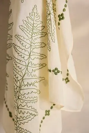 TERRAIN Fern Embroidered Cotton Bandana