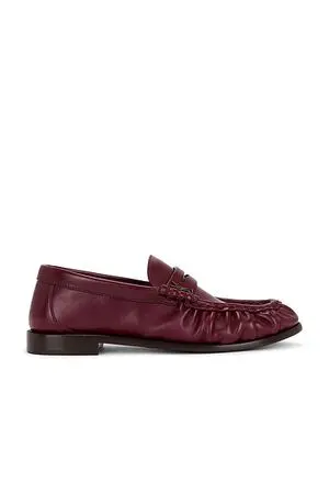 Saint Laurent Leather Loafer - Dark Ruby