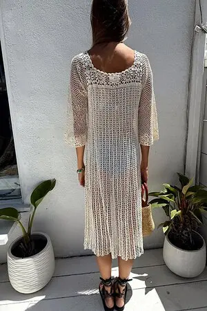 MADLY VINTAGE 1970s Crochet Midi Dress