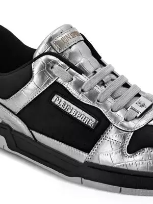 PLEIN SPORT Crocodile-effect Panel Sneakers