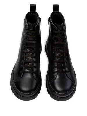 Camper Brutus Leather Lace-up Boots - Black