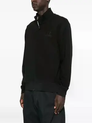 C.P. COMPANY Zip-up Sweatshirt With Logo - Black