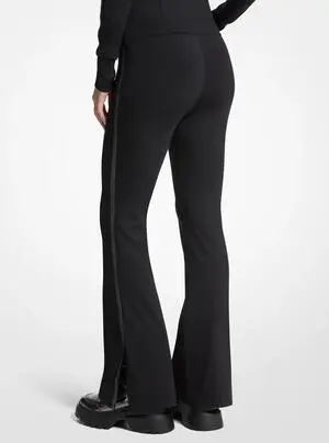 Michael Kors Logo Tape Stretch Nylon Flared Leggings