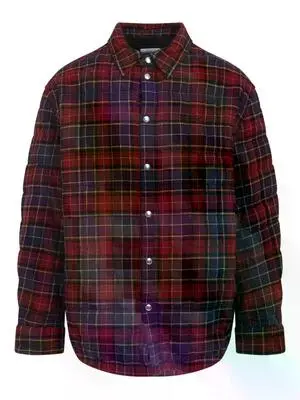 Off-White Quilted Plaid Shirt Jacket - Red