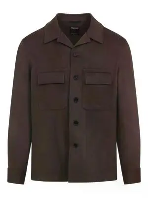 Zegna Double-pocket Cashmere Shirt Jacket - Brown