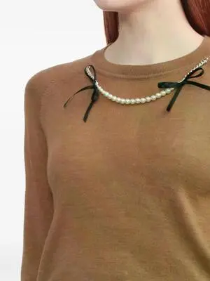 Simone Rocha Embellished Raglan-sleeve Sweater