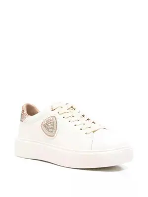 BLAUER. Snakeskin-detail Logo Sneakers - Neutrals