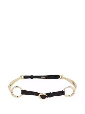 Rabanne Ring Leather Belt - Black