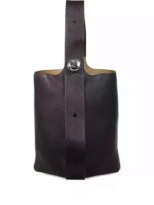 Loewe Large Pebble Button Tote Bag - Brown