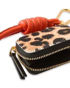 Veronica Beard Leopard Print Zip Pouch Bag Charm