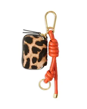 Veronica Beard Leopard Print Zip Pouch Bag Charm
