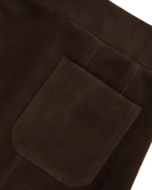 REISS Vida Suede Mini Skirt - Chocolate