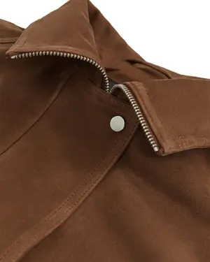 REISS Kiara Suede Jacket - Tan