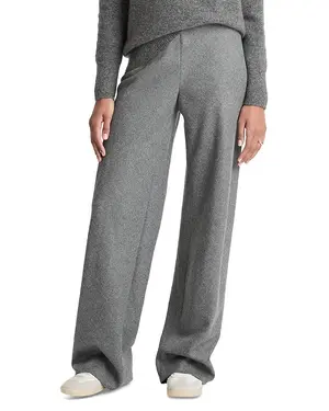 Vince High Rise Wool Blend Pants - Medium Heather Grey
