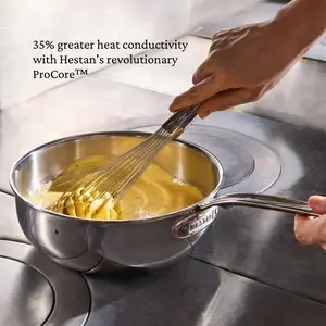 HESTAN Probond Luxe 3.5 Quart Professional Clad Stainless Steel Essential Pan With Lid