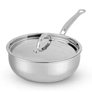 HESTAN Probond Luxe 3.5 Quart Professional Clad Stainless Steel Essential Pan With Lid