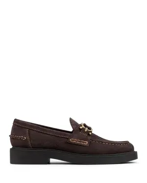 DONALD PLINER Galilee Loafers - Dark Brown Suede