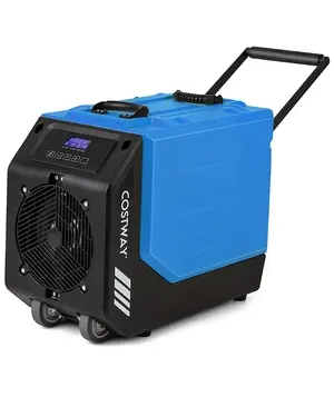 COSTWAY 190 Ppd Commercial Dehumidifier Rotational Molded Industrial Dehumidifier With Pump - Blue