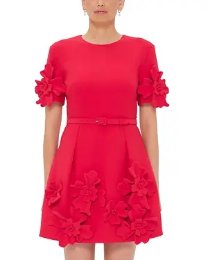 LEO LIN Aurelie Applique Mini Dress - Rosa